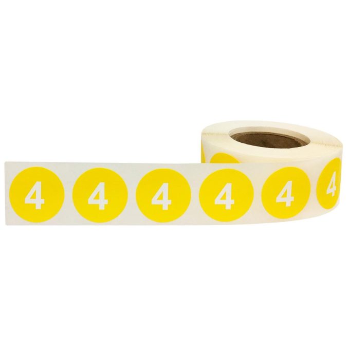 Color Coding Number 4 Stickers 3/4" | InStockLabels.com