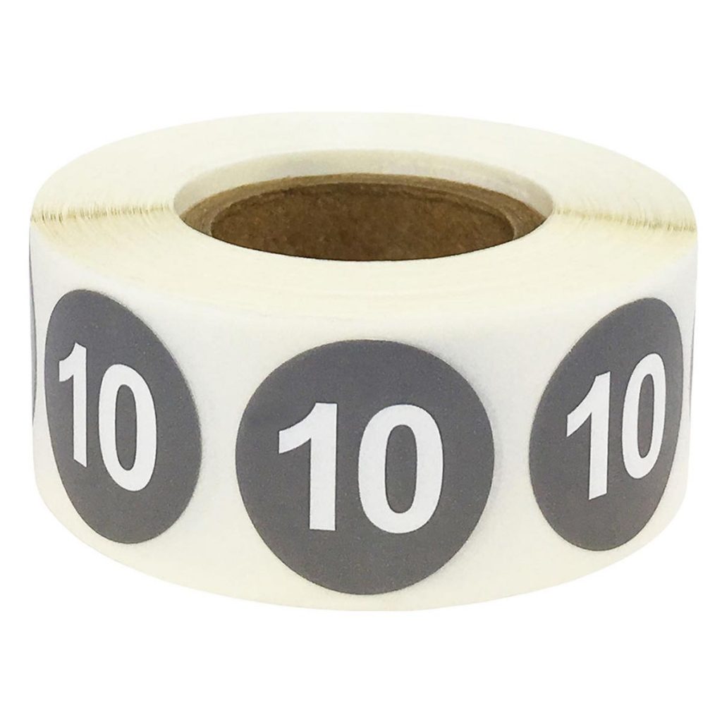 Color Coding Number 10 Stickers 3/4" | InStockLabels.com