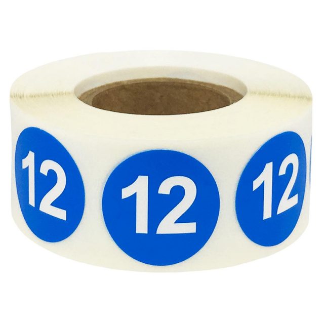 Color Coding Number 12 Stickers 3/4" | InStockLabels.com