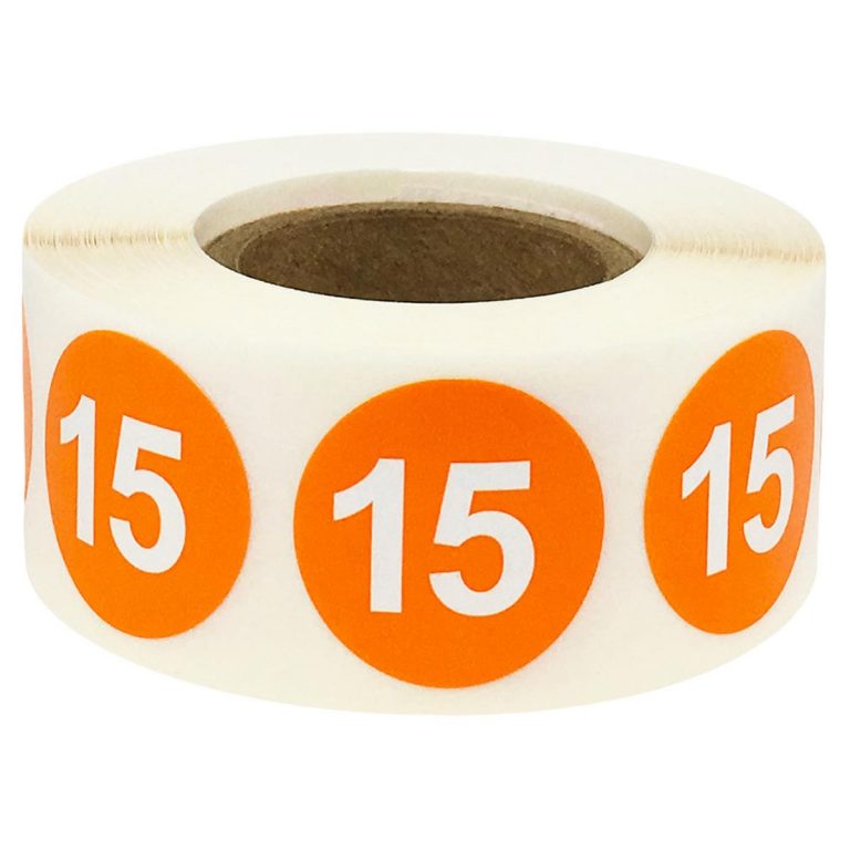 Color Coding Number 15 Stickers 3/4" | InStockLabels.com