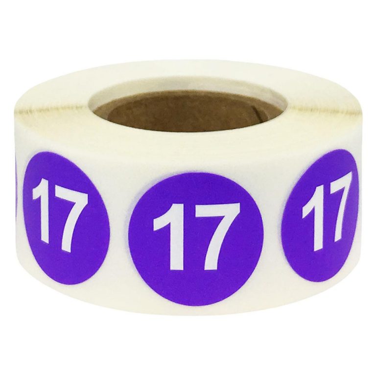 Color Coding Number 17 Stickers 3/4" | InStockLabels.com
