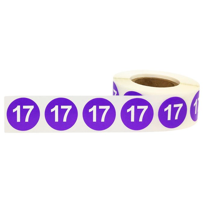 Color Coding Number 17 Stickers 3/4" | InStockLabels.com