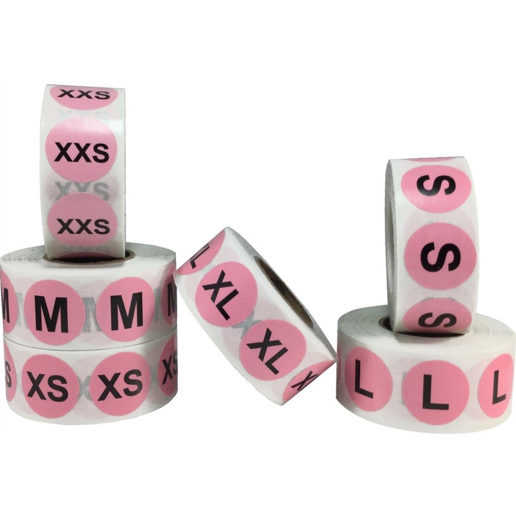 Pink Colored Round Standard Size Stickers for Shirts | InStockLabels.com