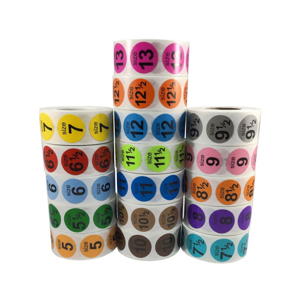 Shoe Size Stickers for Retail Stores - All Sizes - InStock Labels