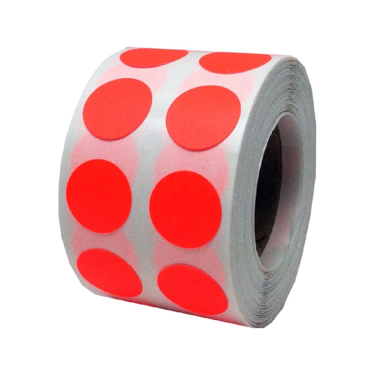 Small Fluorescent Red Dot Stickers 1/2" Round | In Stock Labels