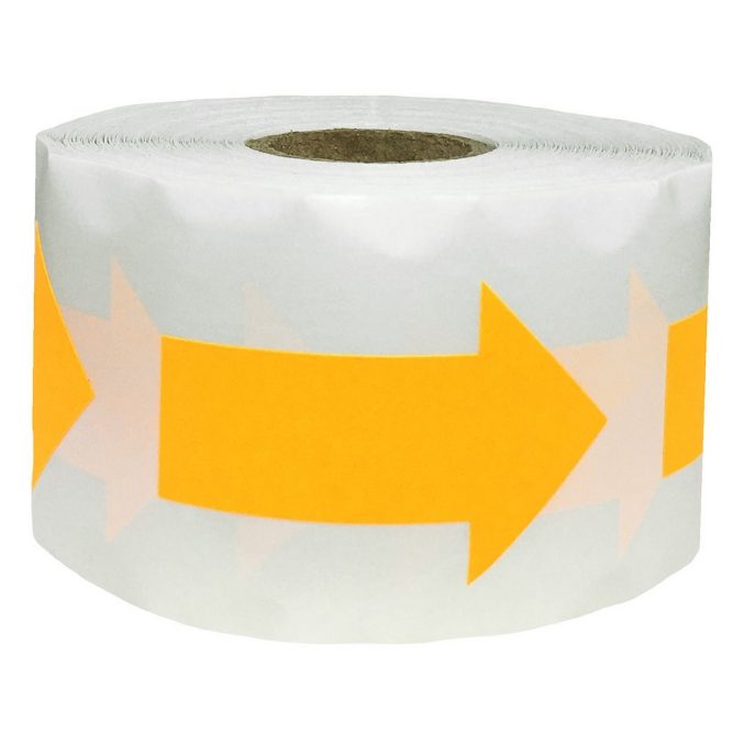 Colored Fluorescent Arrow Stickers 2" Inch | InStockLabels.com