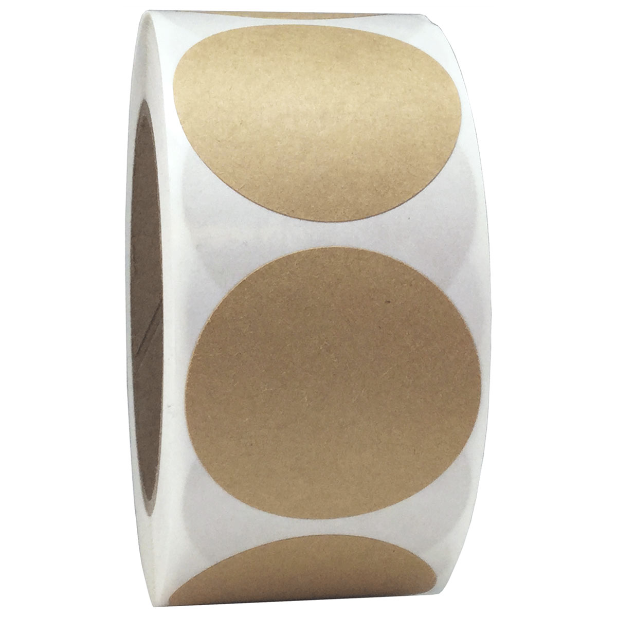 Natural Kraft Color Coding Labels 2" Round | InstockLabels.com