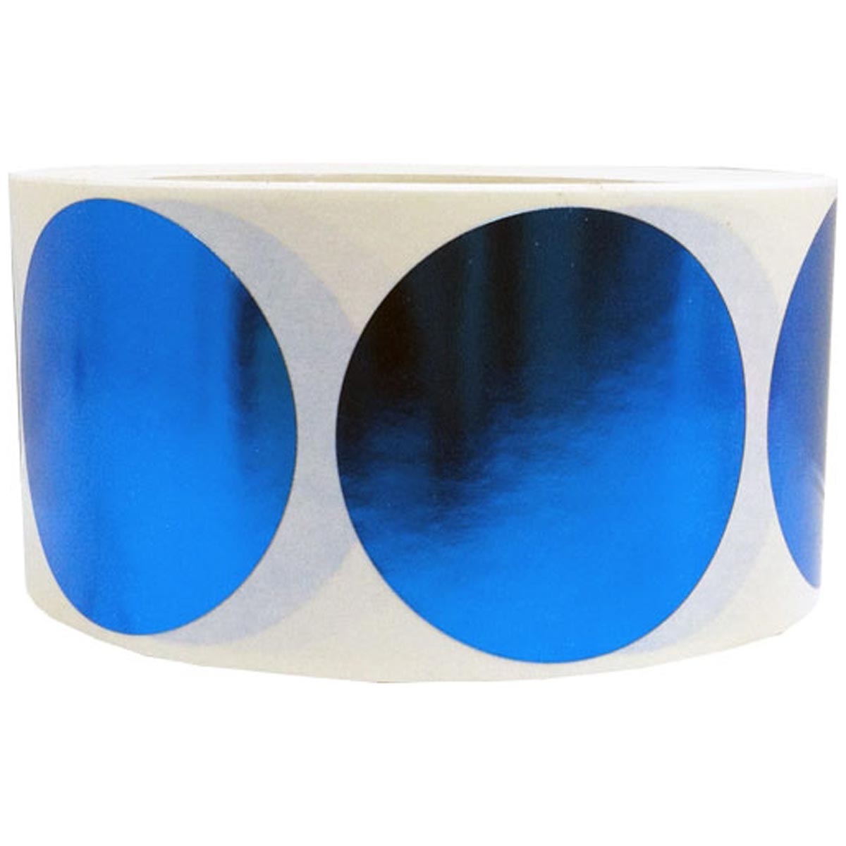 Metallic Blue Color Code Labels 2" Round | InstockLabels.com