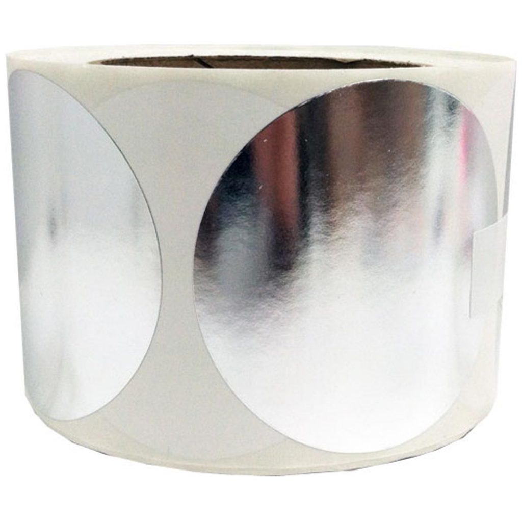Silver Colored Labels 3" Round | InstockLabels.com