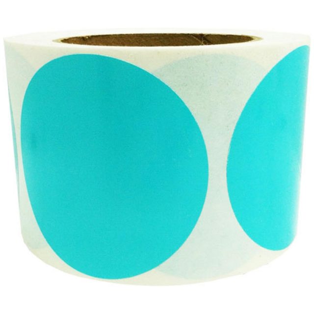 Teal Colored Labels 3" Round | InstockLabels.com