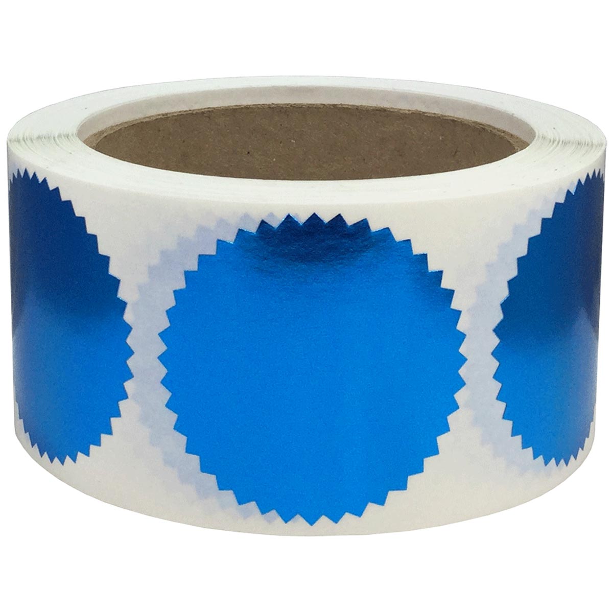 Metallic Blue Seal Labels 2" Round | InstockLabels.com
