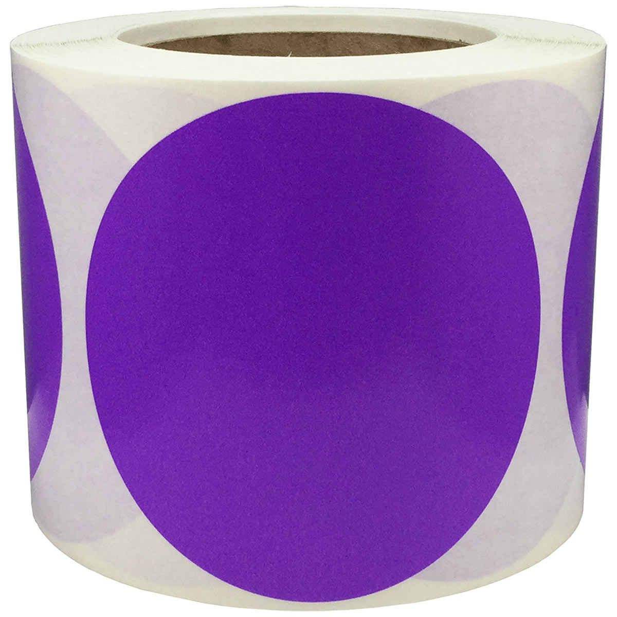 Purple Color Code Labels 4" Round | InstockLabels.com