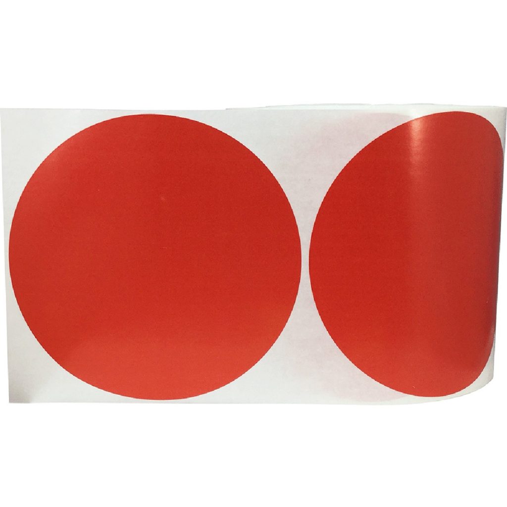 Large Red Colored Labels 5" Round | InstockLabels.com
