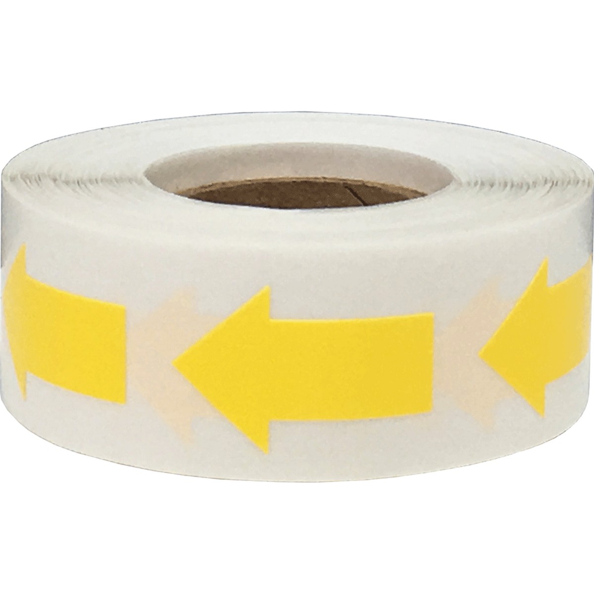 Yellow Arrow Shape Stickers | 1" | 500/Roll | InStockLabels.com