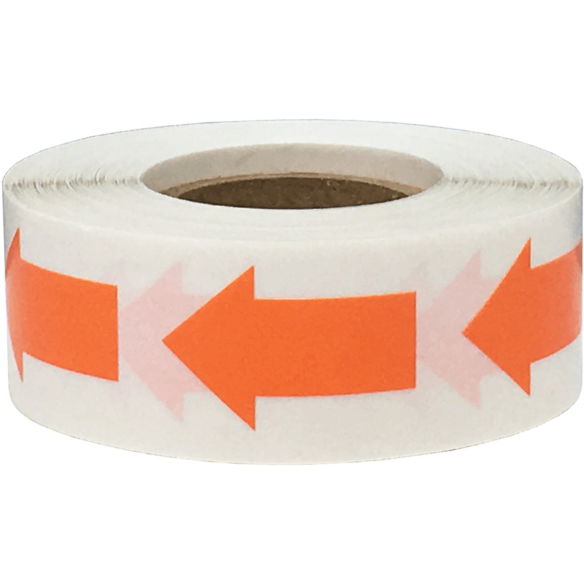 Hot Orange Arrow Shape Stickers 1" | InStockLabels.com