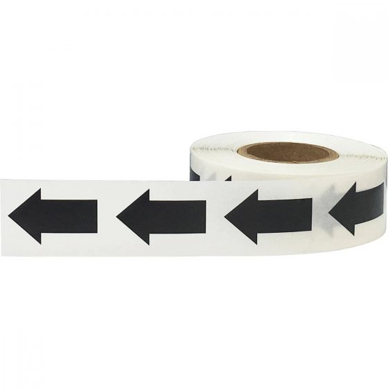 Black Arrow Shape Stickers | 1" | 500/Roll | InStockLabels.com