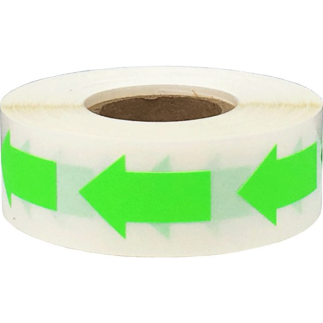 Fluorescent Arrow Stickers 1" Inch Shape | InStockLabels.com