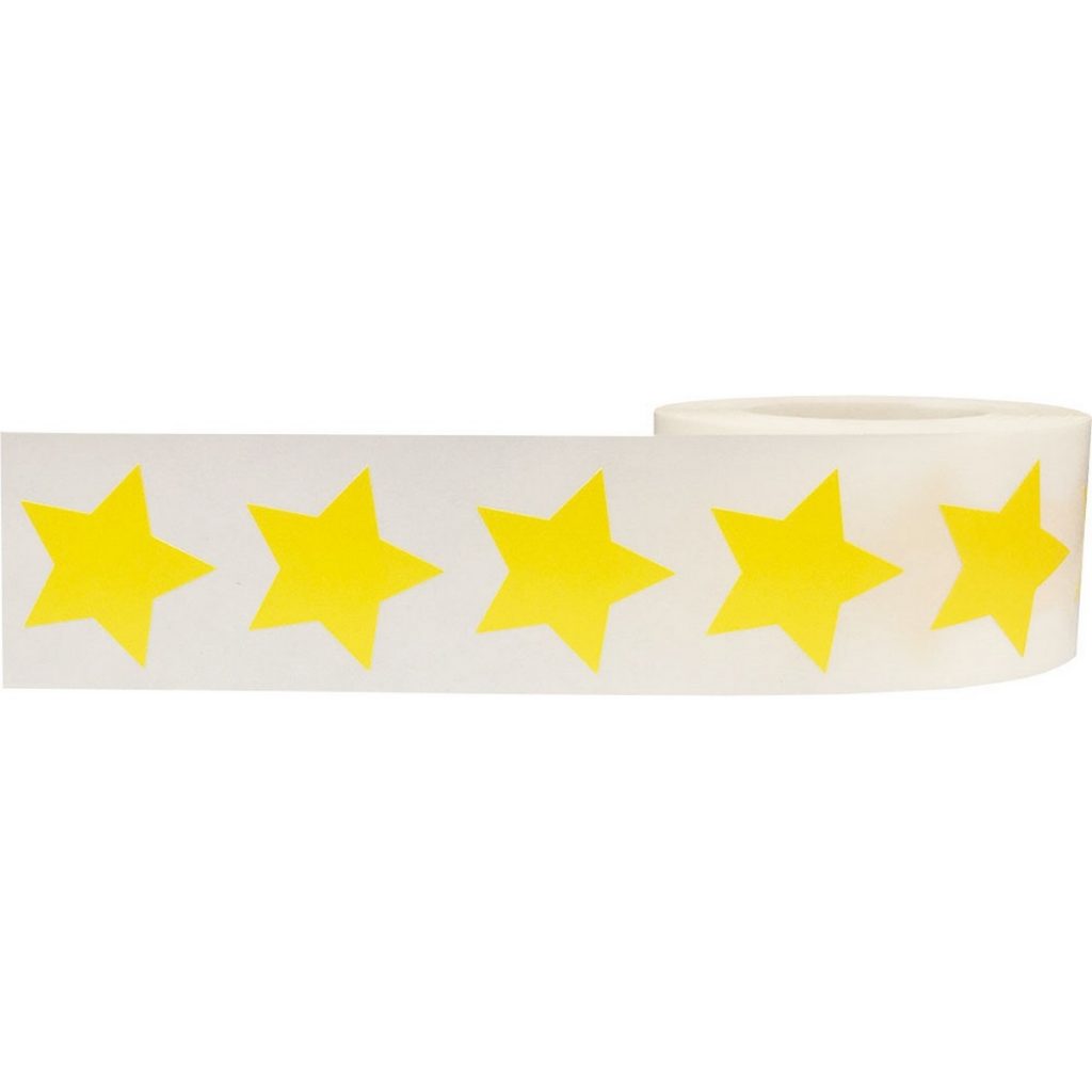 Yellow Star Stickers 1" Inch | InstockLabels.com