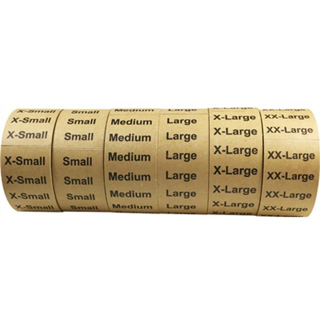 Kraft Size Labels for Shirts Bulk Pack 1.25" x 5" | InStockLabels.com