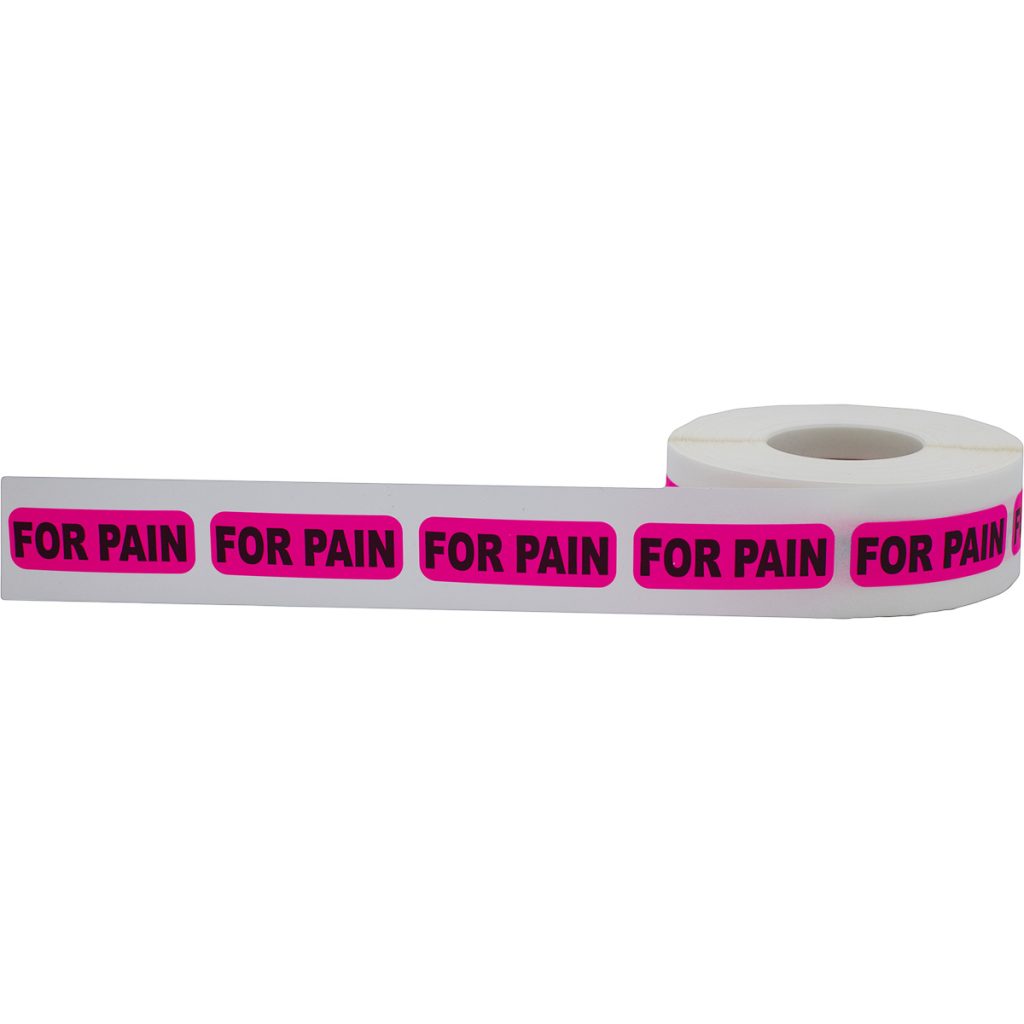 For Pain Medication Pharmacy Warning Labels .5" x 1.5" | InStockLabels.com
