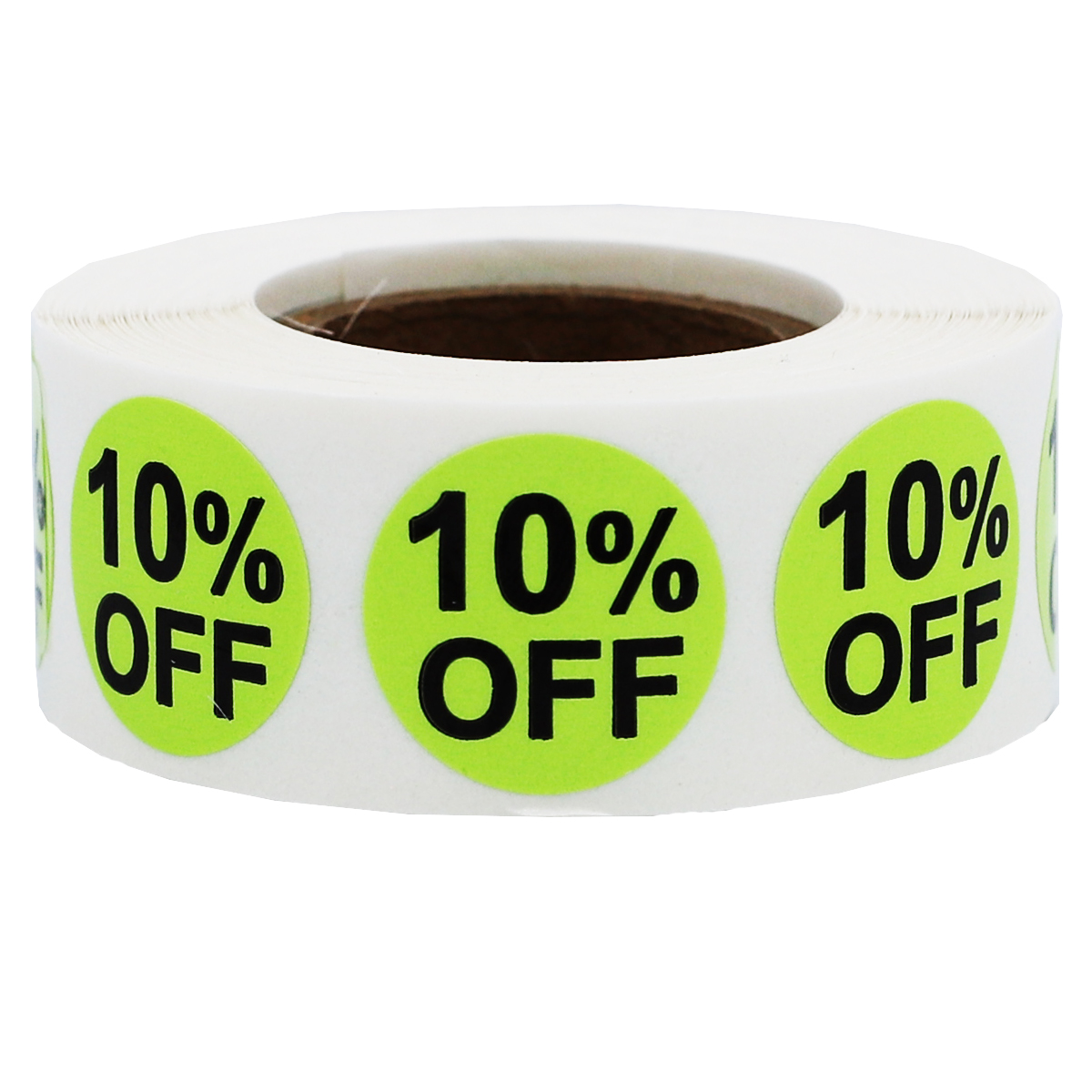 Hot Green 10 Percent Off Labels 3/4" | InStockLabels.com