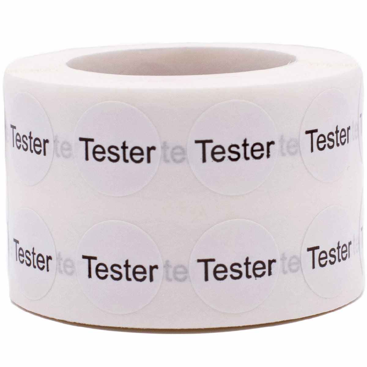 Small White Tester Stickers 1/2" Round | In Stock Labels