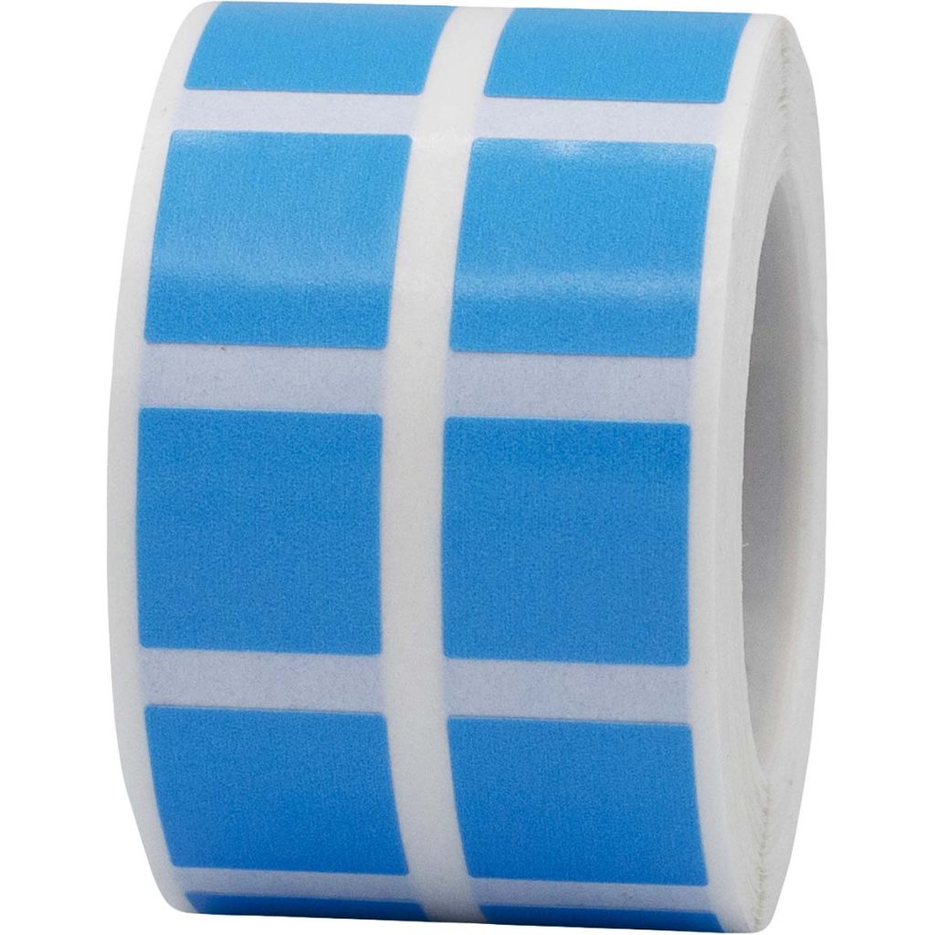 Small Light Blue Colored Square Stickers 1/2" | InStockLabels.com