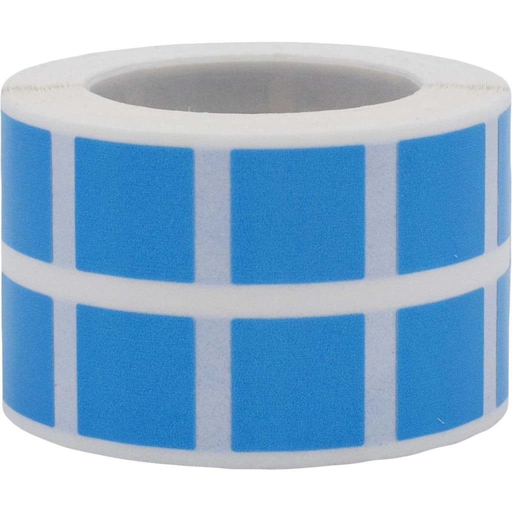 Small Light Blue Colored Square Stickers 1/2" | InStockLabels.com