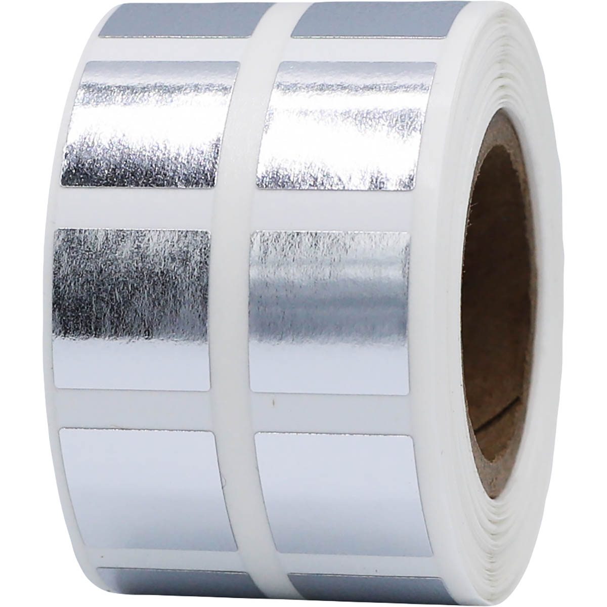 Small Metallic Silver Colored Square Stickers 1/2" | InStockLabels.com