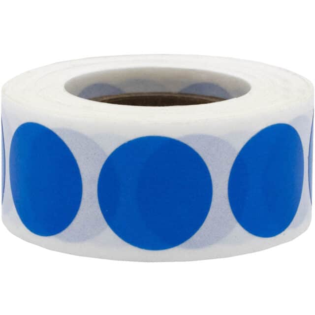 Transparent Blue Labels 3/4" Round | InstockLabels.com