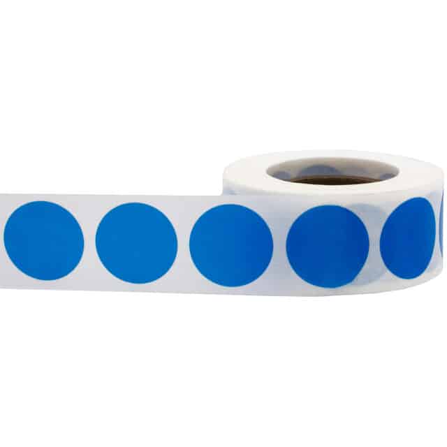 Transparent Blue Labels 3/4" Round | InstockLabels.com