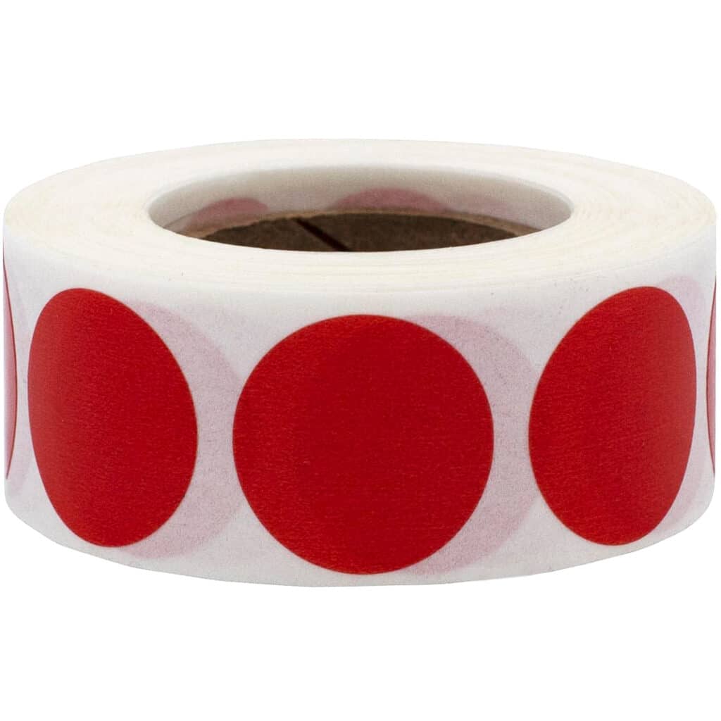 Transparent Red Labels 3/4" Round | InstockLabels.com
