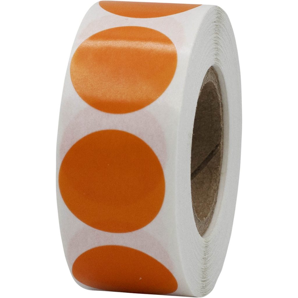Transparent Orange Labels 3/4" Round | InstockLabels.com