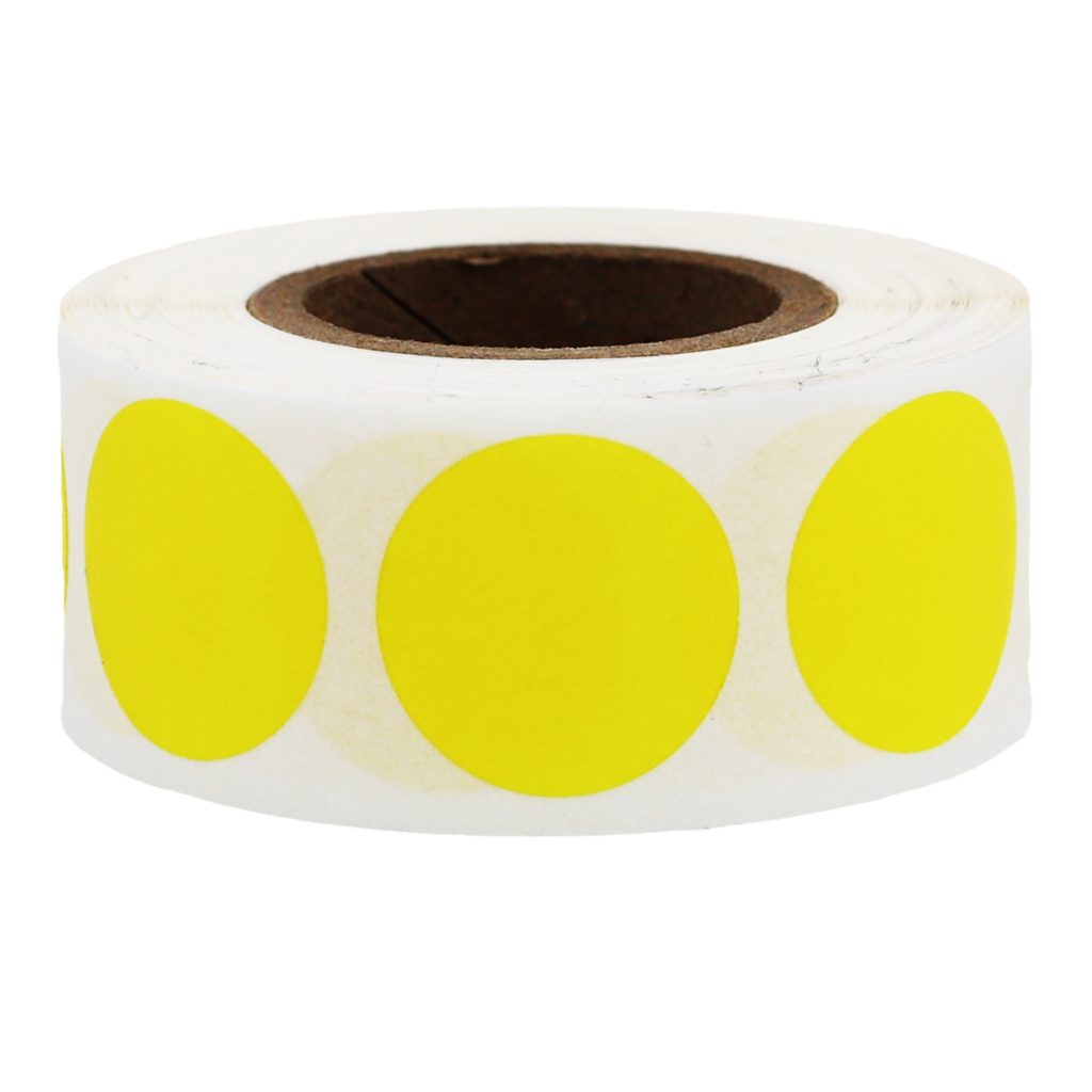 Transparent Yellow Labels 3/4" Round | InstockLabels.com