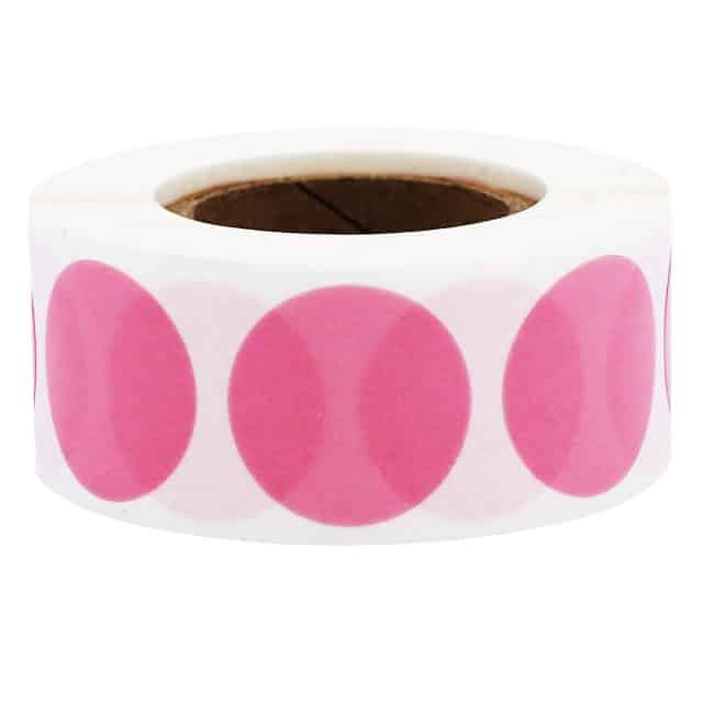 Transparent Pink Labels 3/4" Round | InstockLabels.com
