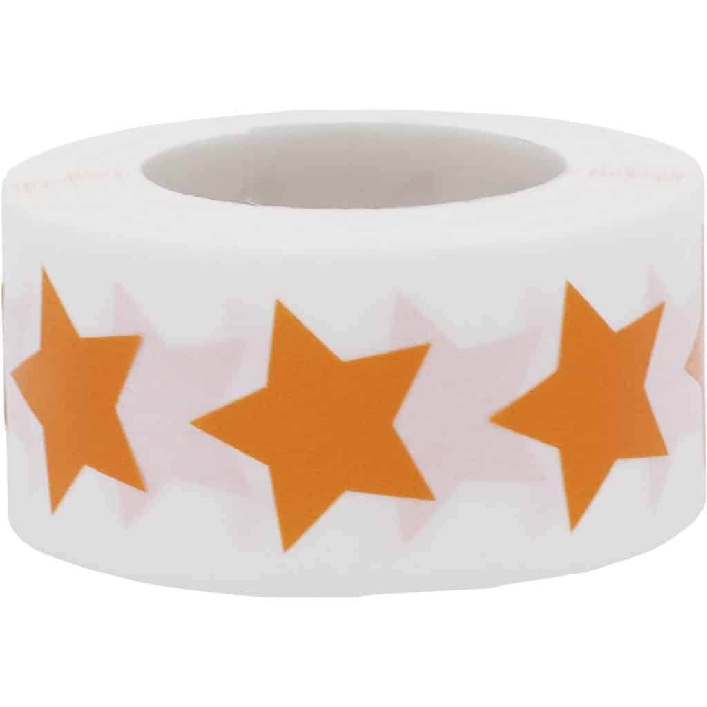 Orange Star Stickers 3/4" Inch | InstockLabels.com