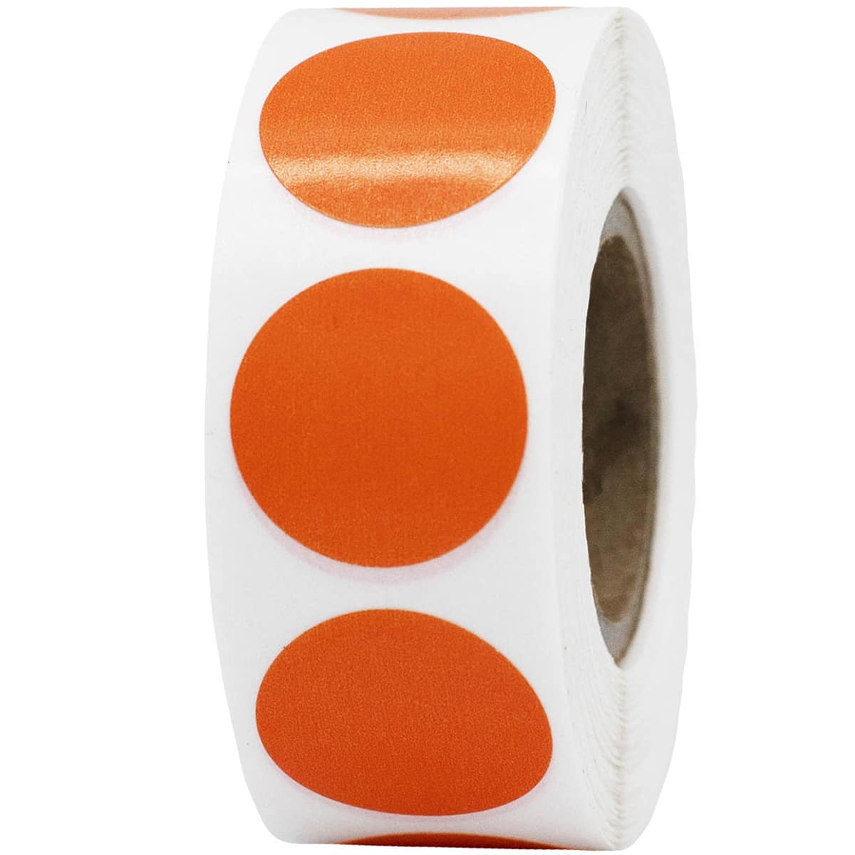 Hot Orange Color Code Labels 3/4" Round | InstockLabels.com