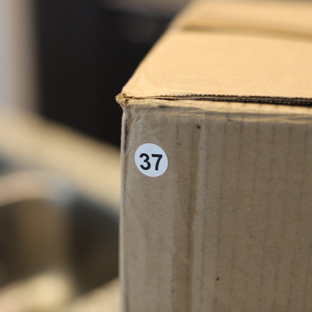 White Number 37 Stickers 3/4" | InStockLabels.com