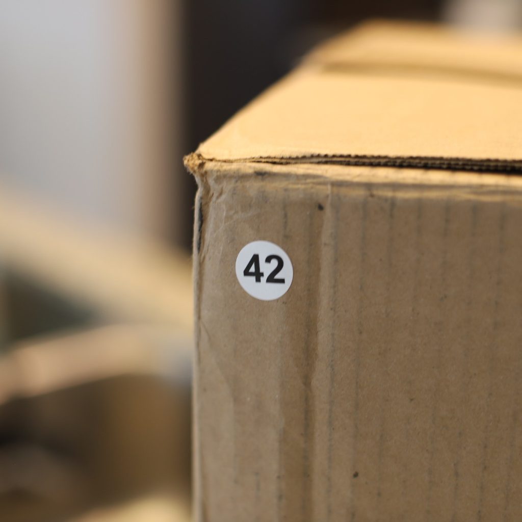 White Number 42 Stickers 3/4" | InStockLabels.com