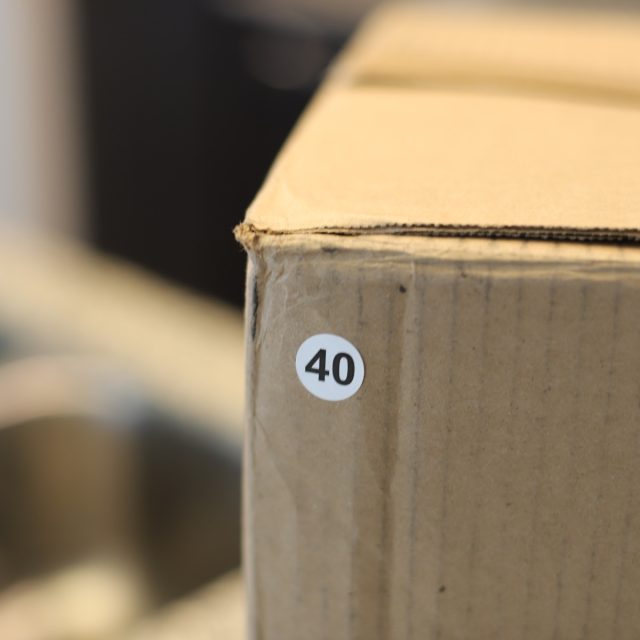 White Number 40 Stickers 3/4" | InStockLabels.com