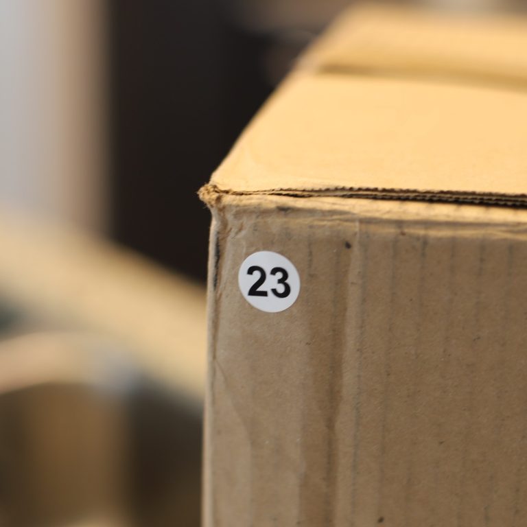 White Number 23 Stickers 3/4" | InStockLabels.com