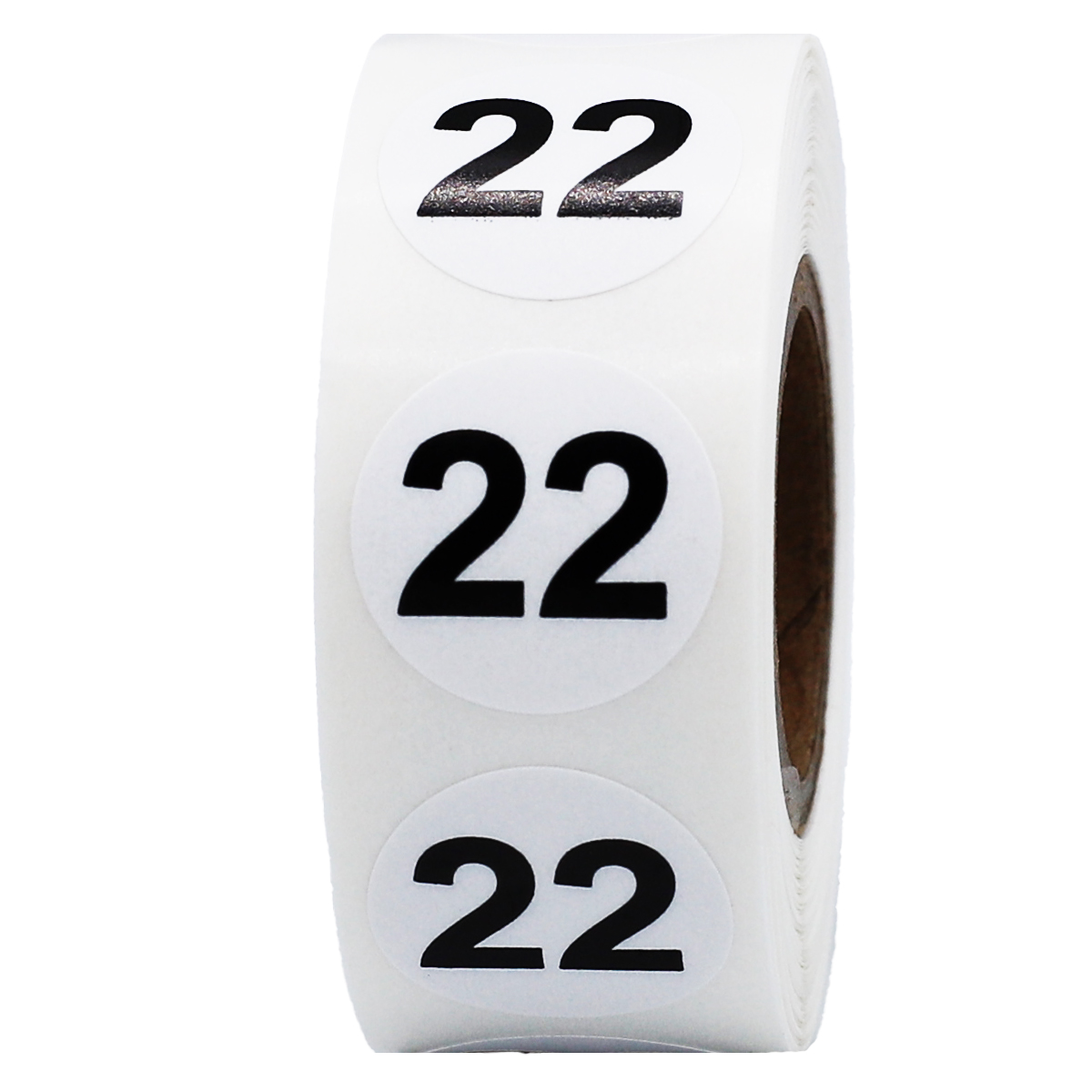 White Number 22 Stickers 3/4" | InStockLabels.com