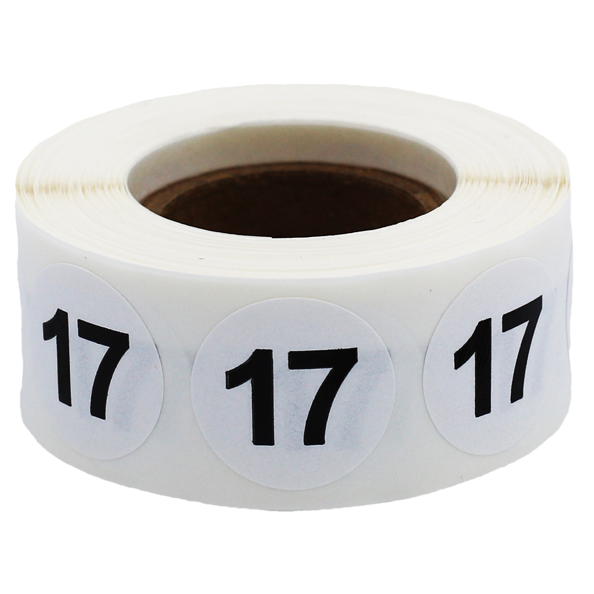 White Number 17 Stickers 3/4" | InStockLabels.com