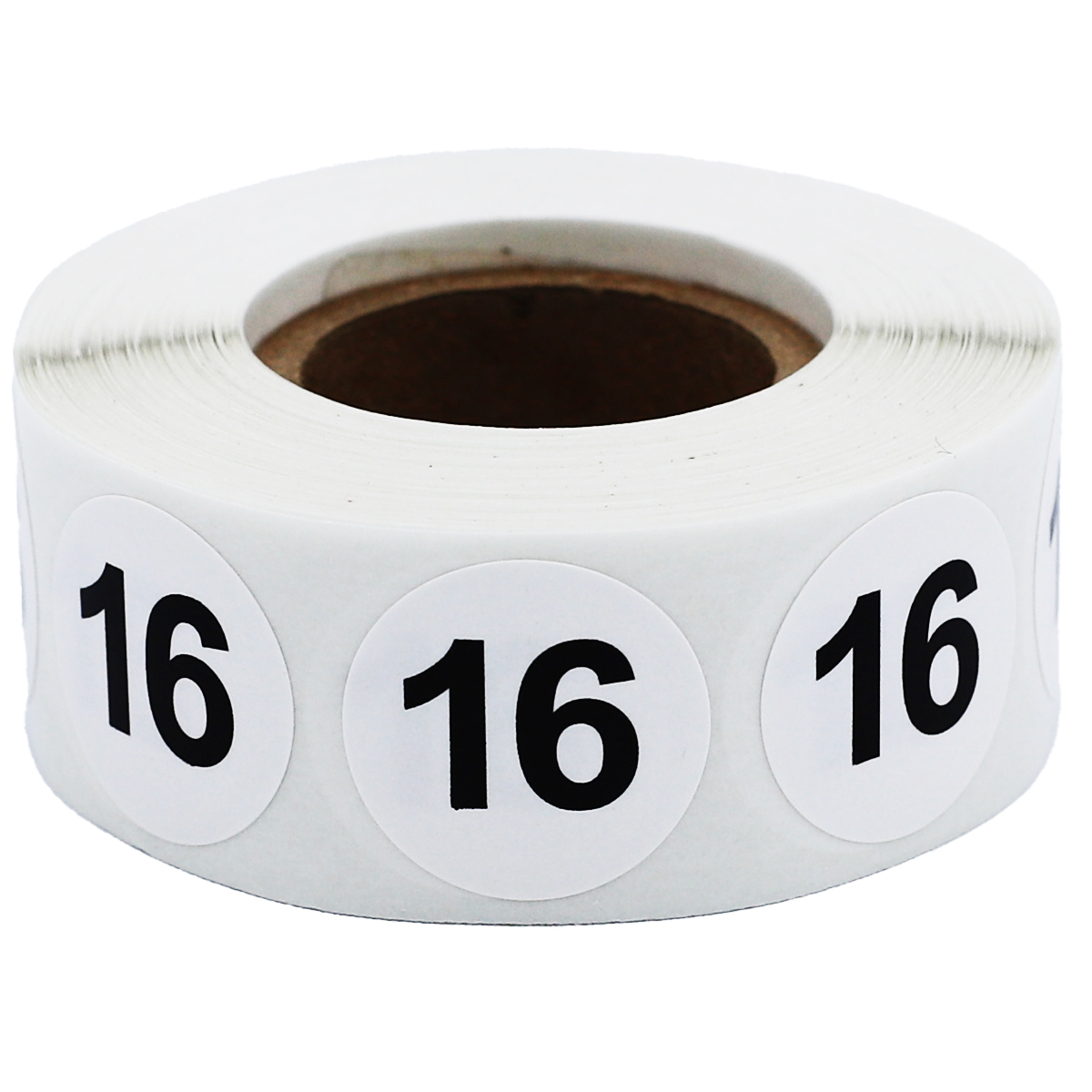 White Number 16 Stickers 3/4" | InStockLabels.com