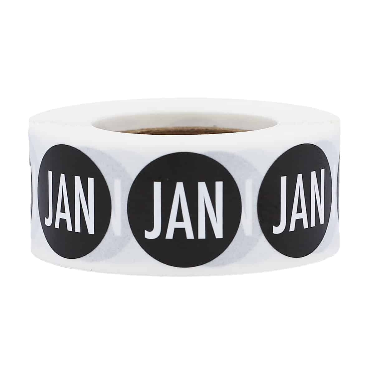 January Color Coded Month Stickers 3/4" Round | InStockLabels.com