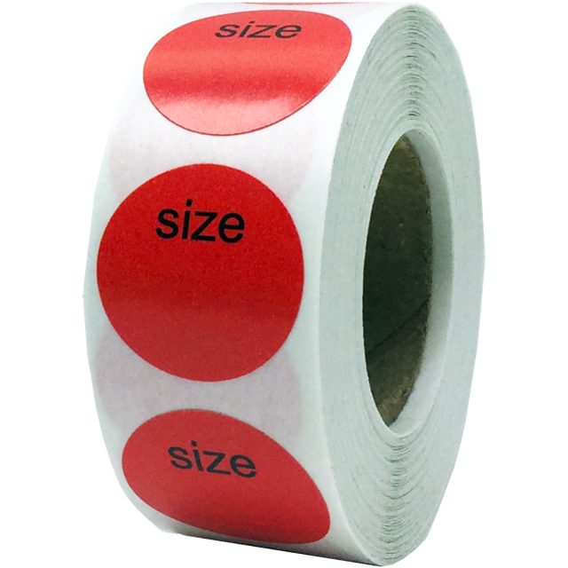 Blank Red Shoe Size Stickers | 500/Roll | Retail Supplies ...