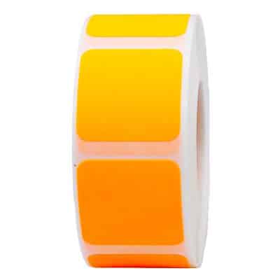 Fluorescent Orange Labels 1" Square | InstockLabels.com