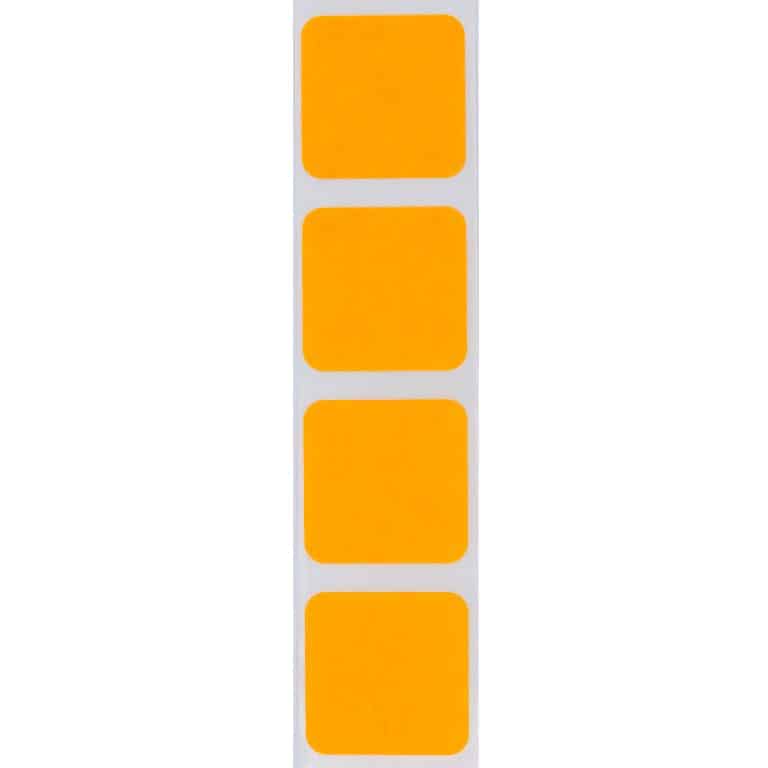 Fluorescent Orange Labels 1" Square | InstockLabels.com