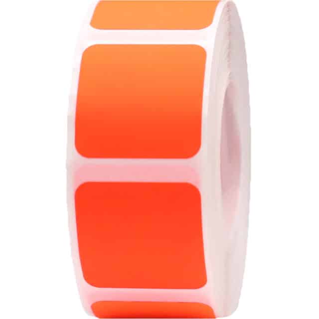 Fluorescent Red Labels 1" Square | InstockLabels.com