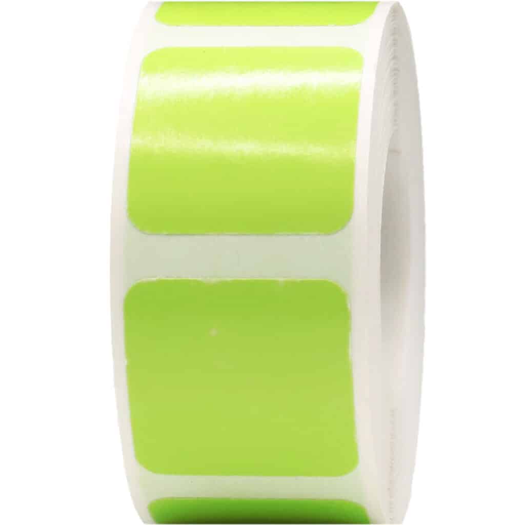 Hot Green Labels 1" Square | InstockLabels.com